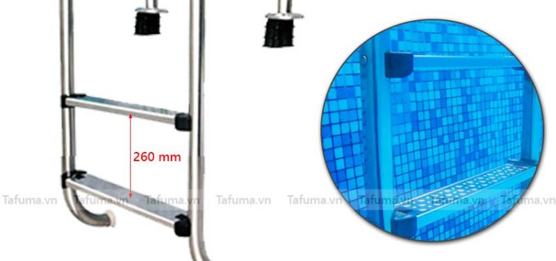 Thang bể bơi SF215 2 bậc [CHẤT LIỆU INOX]