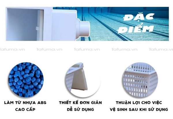 Skimmer hút nước mặt bể bơi [LƯU LƯỢNG: 5 - 10 m3/h ]